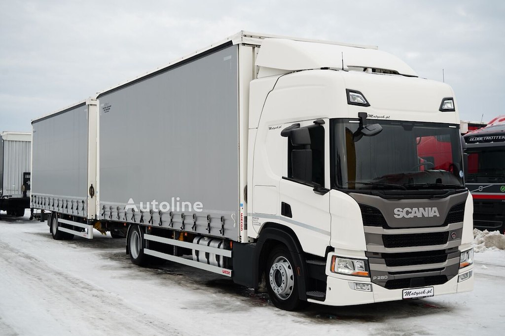 Scania P 280 / ZESTAW TANDEM / FIRANKA / 120 M3 / WECON / 2022 ROK / DA kamion sa klizna zavesa cerada + prikolica sa kliznom ceradom
