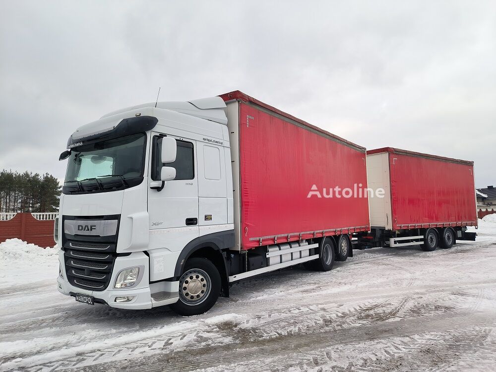 DAF XF 530 kamion sa klizna zavesa cerada + prikolica sa kliznom ceradom
