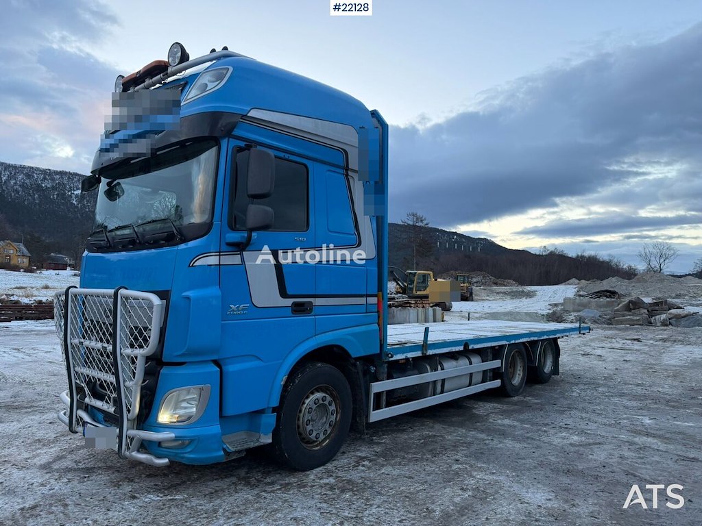 DAF XF 510 6x2 brakkebil kamion platforma
