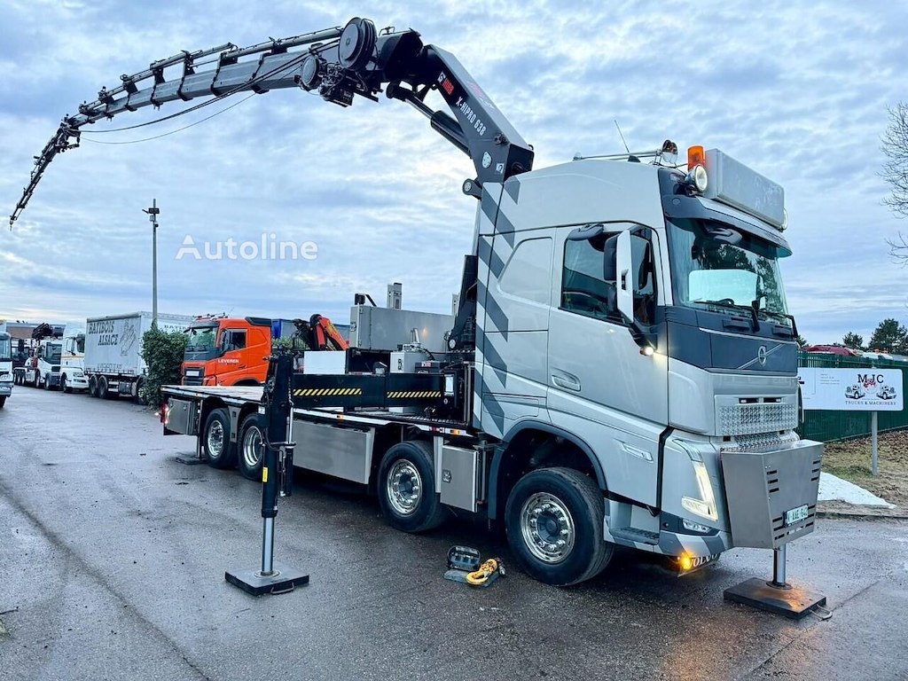 Volvo FH 500 8x2 UNIT WAGEN + CRANE HIAB X-HIPRO 638 E-8 + JIB 105X-6 kamion platforma