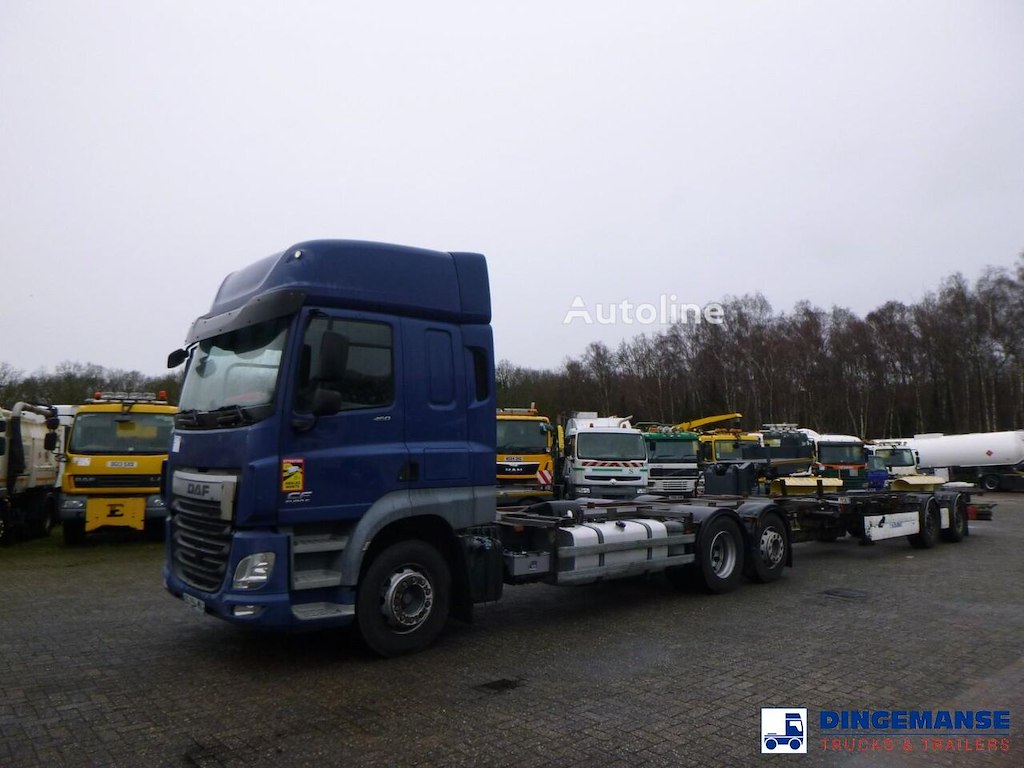 DAF D.A.F. CF 460 6X2 Euro 6 container chassis 20 ft + Krone drawbar vozilo za prevoz kontejnera