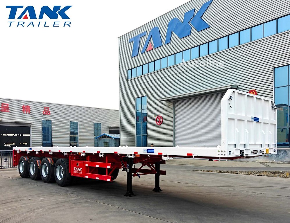 Nova Tank High Quality 4 Axles 60 Tons Flatbed Trailer With Head Board poluprikolica platforma