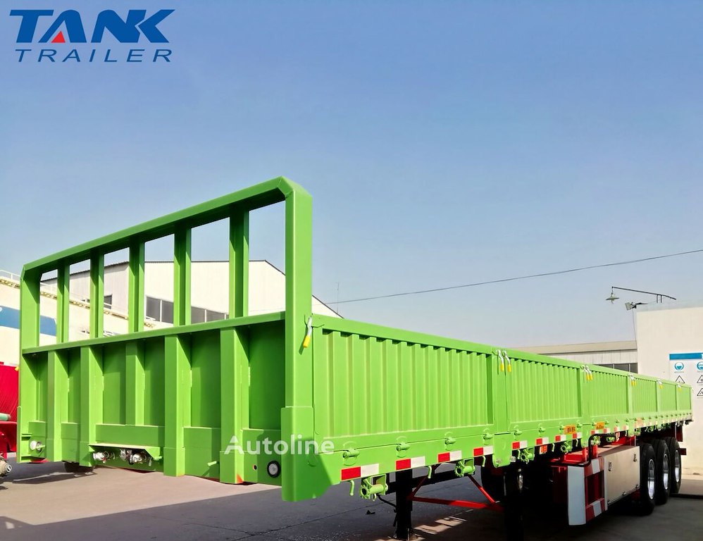 Nova Tank 3 Axles 40 Tons Side Wall Semi Trailer Drop Side Trailer poluprikolica sa ravnom platformom