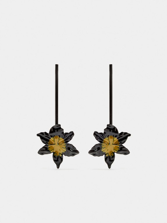 BAR EARRINGS WITH FLOWER