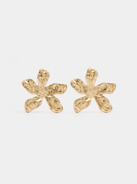 MAXI FLOWER EARRINGS WITH TEXTURE