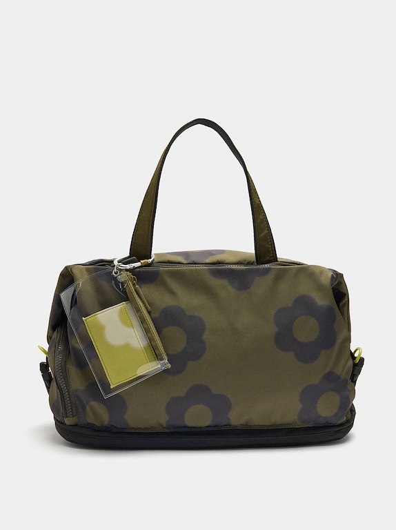 NYLON SPORTS BAG WITH A PRINTED FLORAL DESIGN