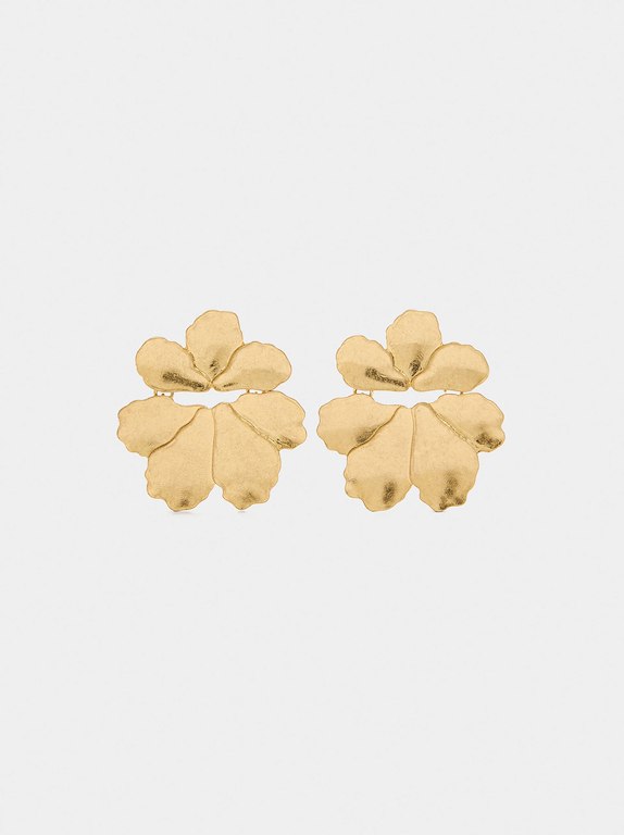MAXI FLOWER EARRINGS WITH EMBOSSED DETAIL