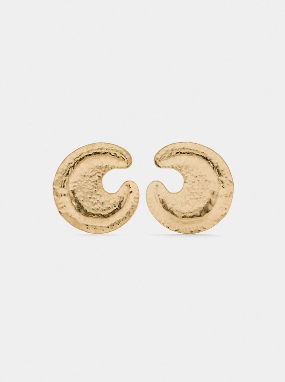 MAXI ROUND EARRINGS WITH EMBOSSED DETAIL
