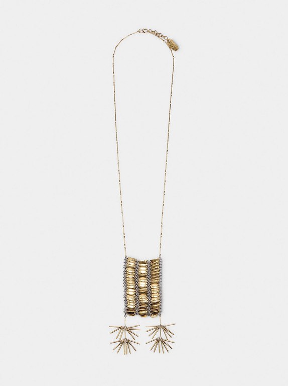 NECKLACE WITH BICOLOR POCKET PENDANT