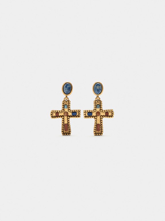 CROSS EARRINGS WITH STONES
