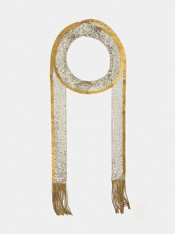 BICOLOR SCARF-STYLE NECKLACE WITH FRINGES