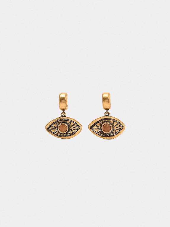 HOOP EARRINGS WITH EYE MOTIF AND STONES