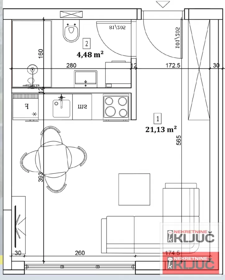 VETERNIČKA RAMPA, 26m2, Garsonjera, Izgradnja