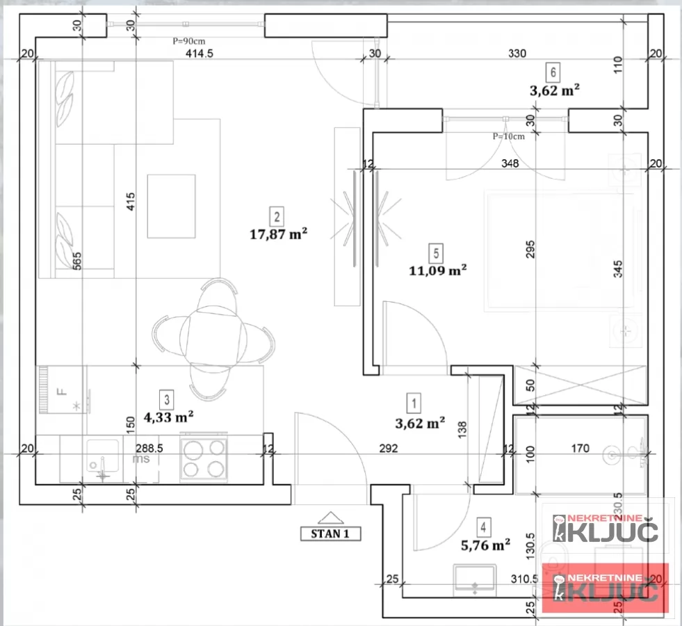 VETERNIČKA RAMPA, 45m2, Dvosoban sa pdv, Kredit