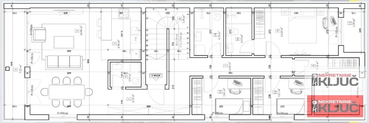 VETERNIČKA RAMPA, 107m2+krovna terasa, Petosoban sa pdv, Kredit