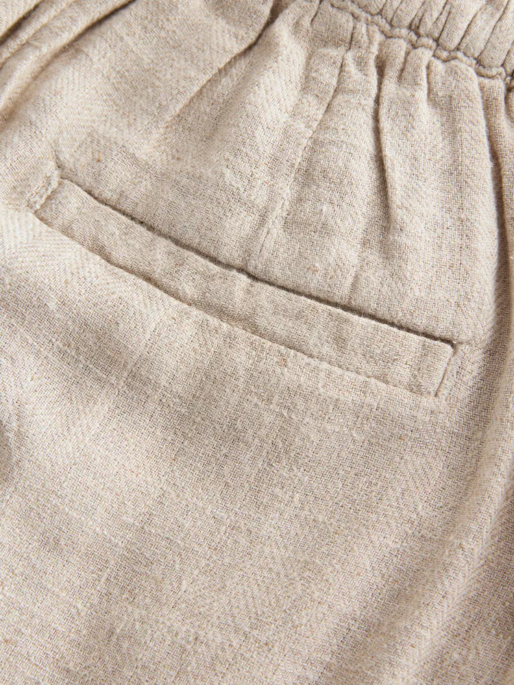 Neutralno - Pantalone Balon kroj od Laneno platno Blend