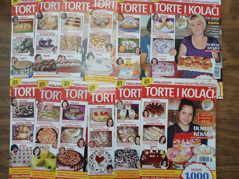 Torte i kolači,lot od 36 brojeva