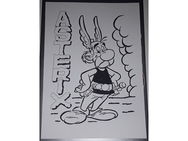Crtez na hamer papiru 30 x 21,5 cm. - Asterix