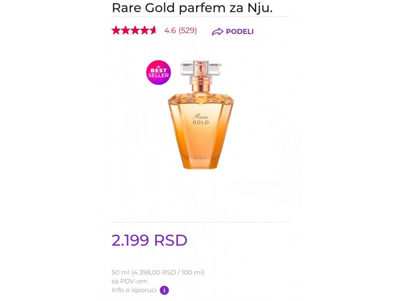 Avon Rare Gold parfem -novo *akcija