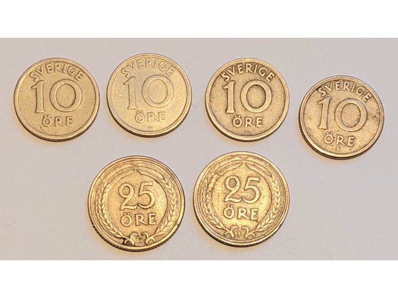 Švedska 10 , 25 Ore , 1920 ... Lot1