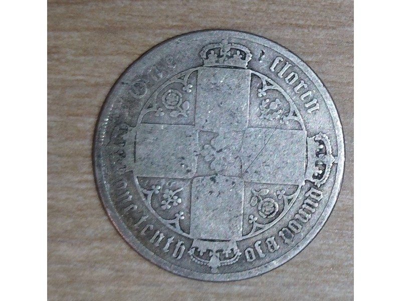 F68 1 florin Velika Britanija 1851-1887srebrnjak 11,3g
