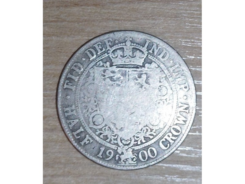 F72 half crown Velika Britanija 1900 srebrnjak 14,14g s