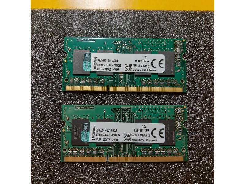 Laptop Ram - Kingston Memorija DDR3 4GB (2×2GB) 1600MHz