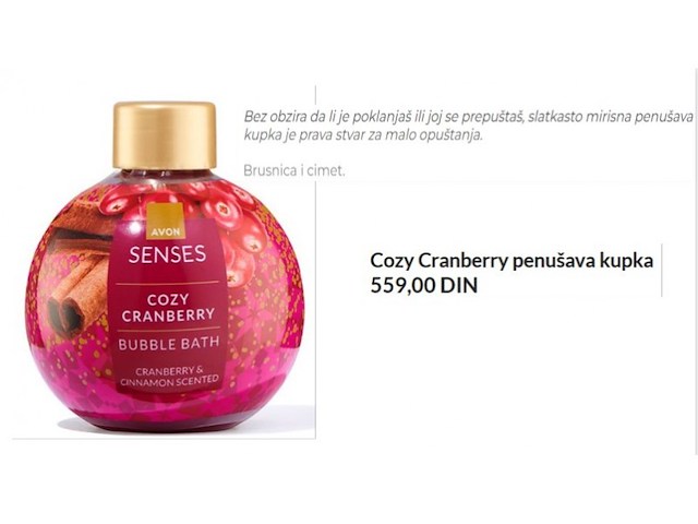 Cozy Cranberry penušava kupka Avon