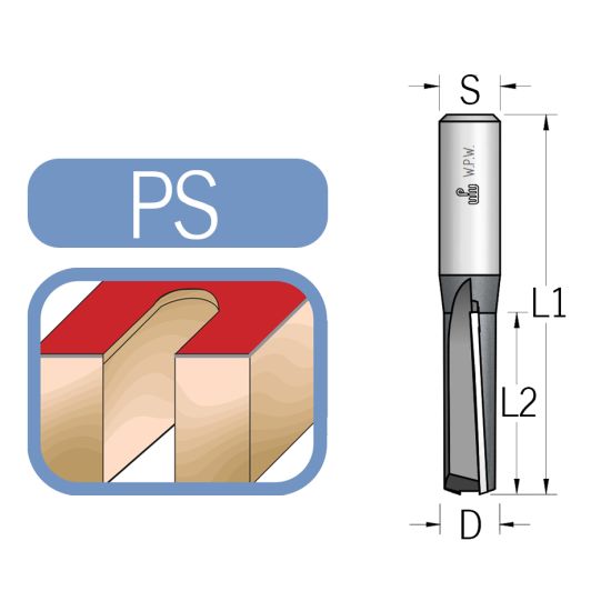 Glodalo za kanale Down Shear za čisto sečenje laminiranih panela prečnik 12,7mm, radna dužina 38mm, prihvat 12mm