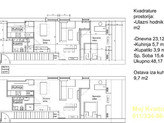 Zvezdara, Severni bulevar - Ledinačka, 53m2, Ledinačka
