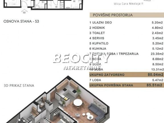 Vračar, Kalenić pijaca, , 3.5, 86m2, 410000EUR