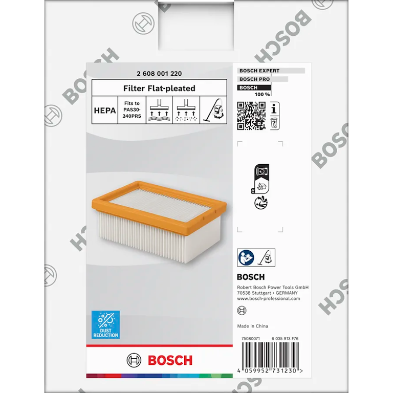 Bosch – Ravno naborani HEPA filter za usisivač – 2608001220