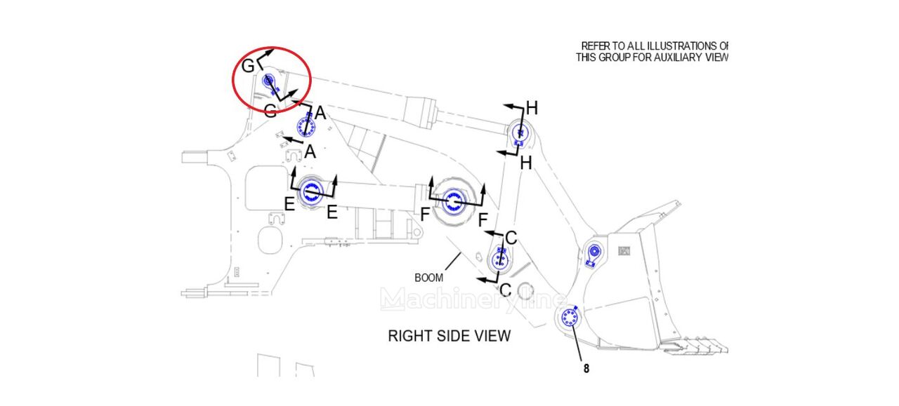 PIN AS Caterpillar 2482528 za Caterpillar 992K prednjeg utovarivača