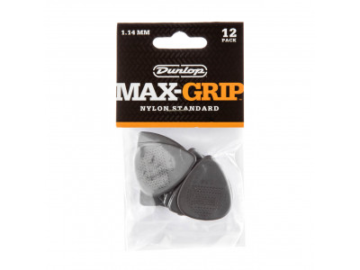 Jim Dunlop 449P114 MAX-GRIP NYLON STANDARD PICK 1.14MM 12-pack