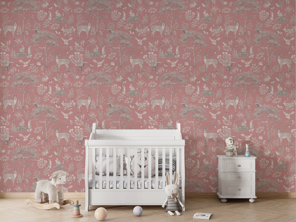 Fantastic Forest Vintage Pink – Mural