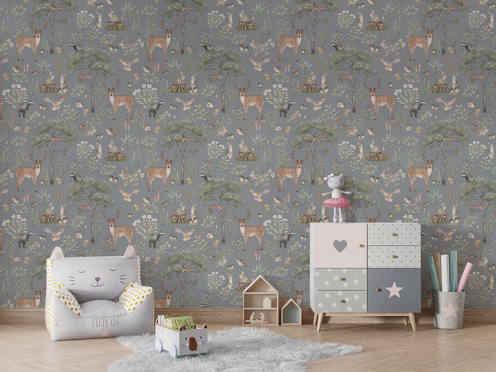 Fantastic Forest Blue- Mural