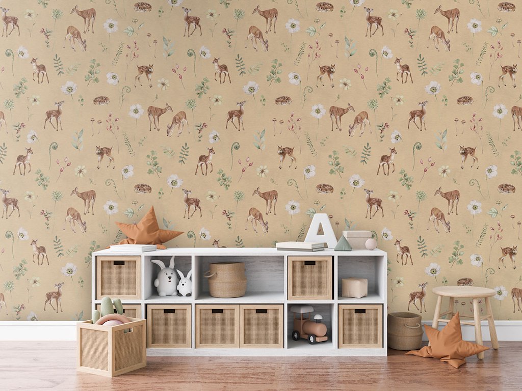 Dancing Deer Yellow – Mural