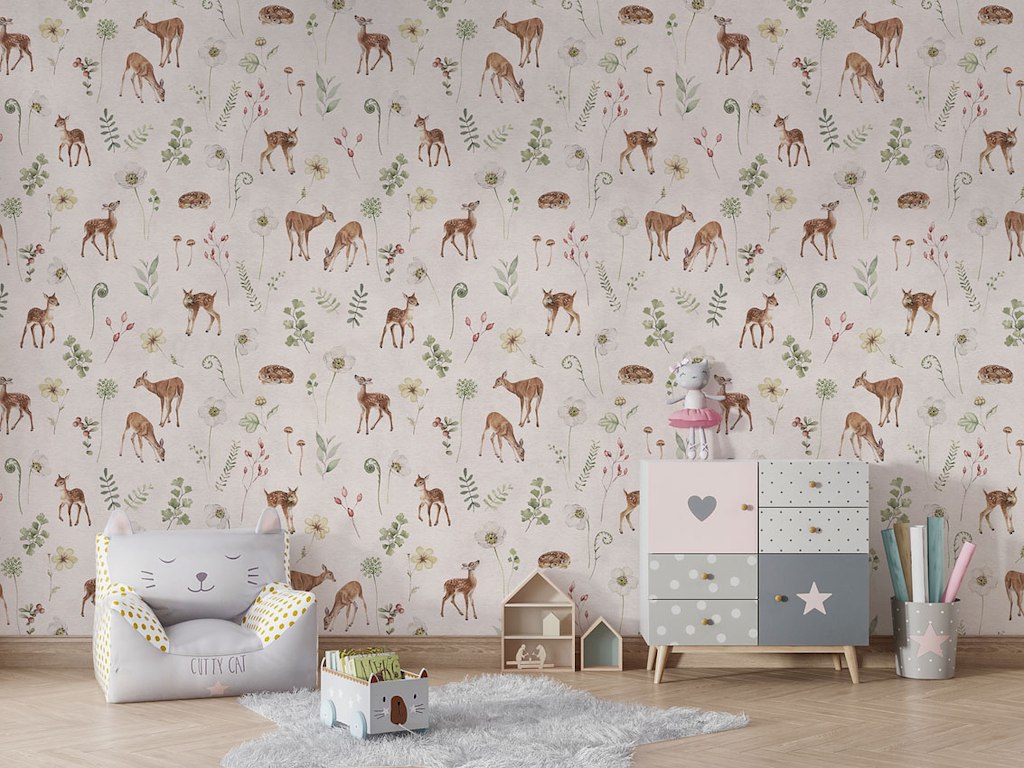 Dancing Deer White – Mural