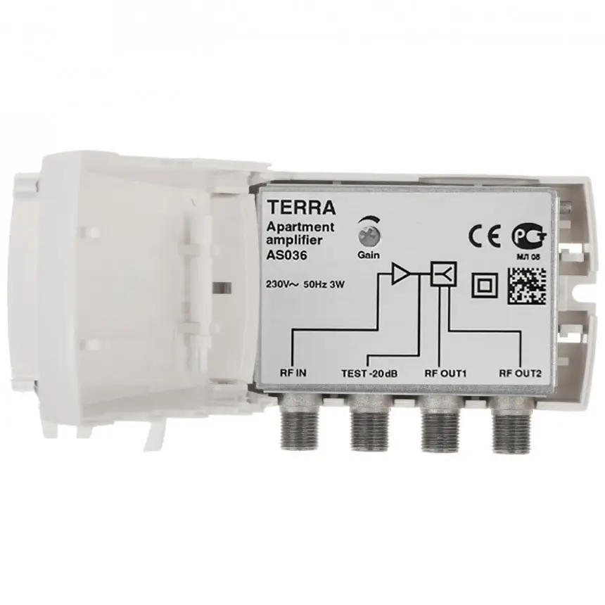 Terra Electronic Pojačavač , dva izlaza, 47- 862 MHz, 23dB - AS036