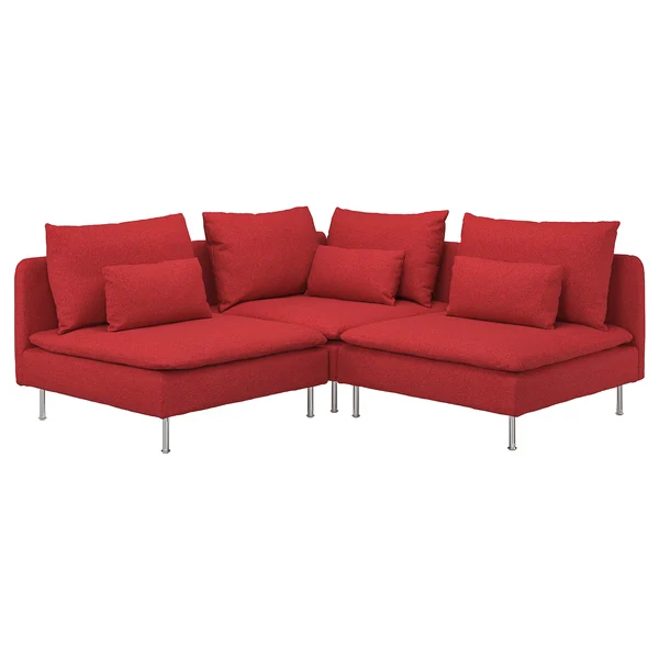 Ugaona sofa, trosed, Tonerud crvena