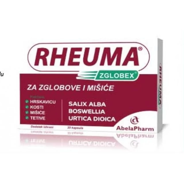 RHEUMA ZGLOBEX KAPSULE A20
Opis
INFORMACIJE
NALOG
SERVIS
KORISNI LINKOVI