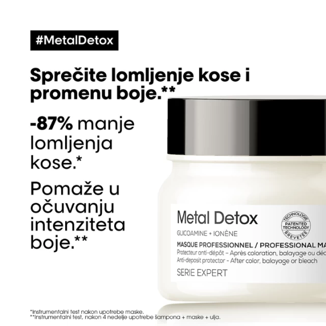 LOREAL PROFESSIONNEL SERIE EXPERT METAL DETOX MASKA 250ML
Opis
INFORMACIJE
NALOG
SERVIS
KORISNI LINKOVI