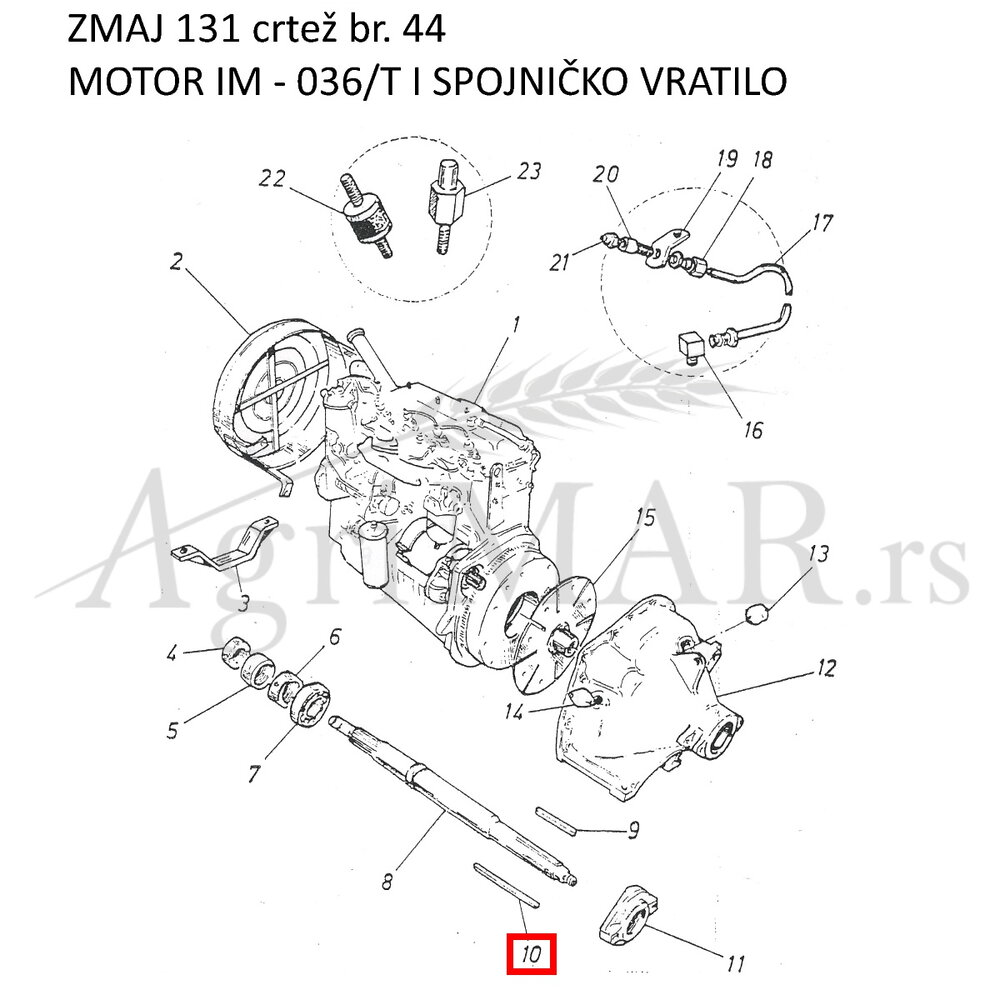 71.3835/2 klin (spoj. motora)