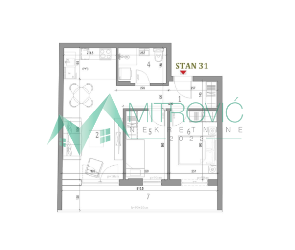 Dvoiposoban stan na prodaju, 58m2, 127.480€