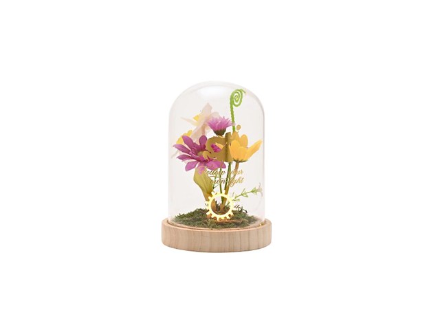Stona dekoracija - Disney, Pastel Princess Floral, Tangled, Rapunzel, In A Cloche With Neon Light