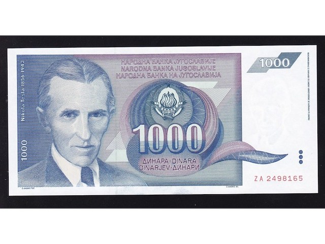 JUGOSLAVIJA -- 1000 DINARA 1991 -- UNC - ZA SERIJA ---