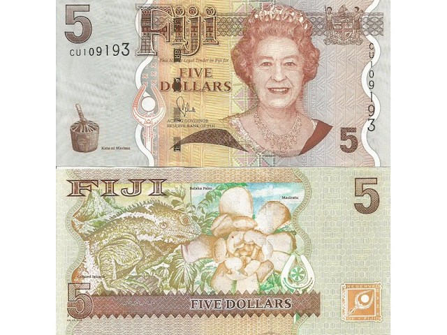 FIJI Fidži 5 dollars 2011.UNC