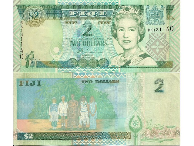 FIJI Fidži 2 dollars 2002.UNC