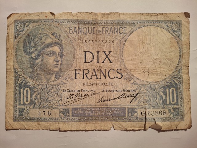 10 franaka 1932 FRANCUSKA