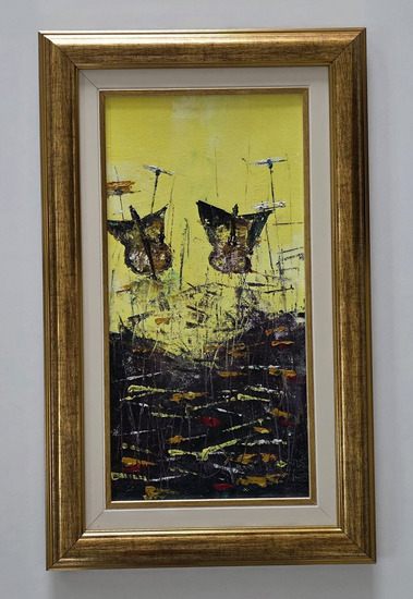 Ulje na platnu - Dva leptira, prelepa slika!